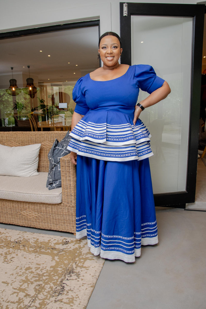 Nandi Royal Blue Mbhaco Dress – QhawekaziStyles